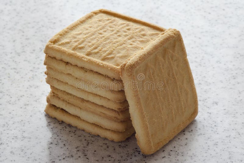 Rectangular Shortbread Cookies on a Light Marble Top. Homemade Baking ...