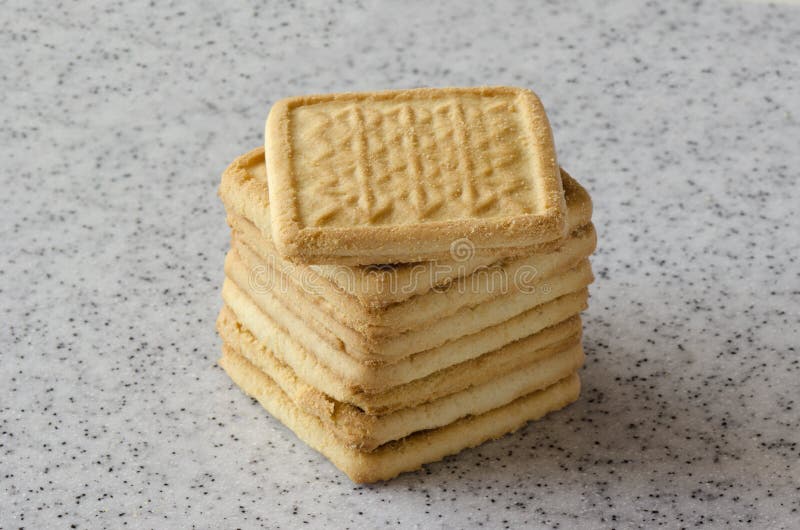Rectangular Shortbread Cookies on a Light Marble Top. Homemade Baking ...