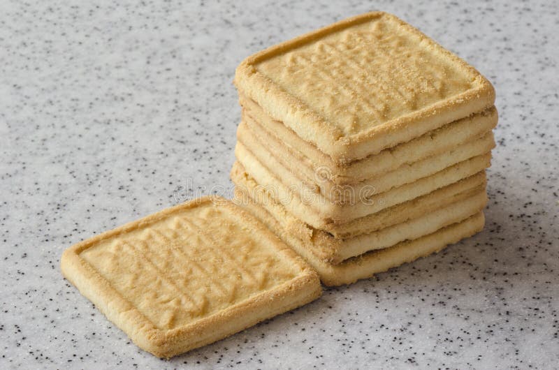 Rectangular Shortbread Cookies on a Light Marble Top. Homemade Baking ...