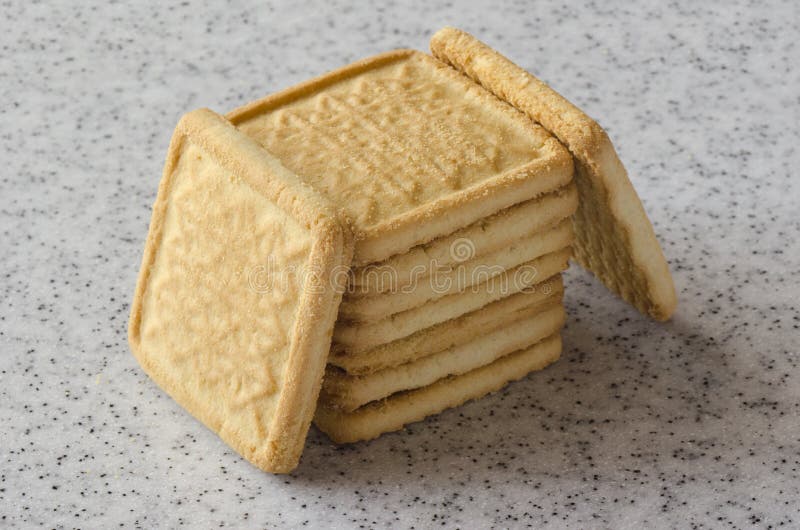 Rectangular Shortbread Cookies on a Light Marble Top. Homemade Baking ...