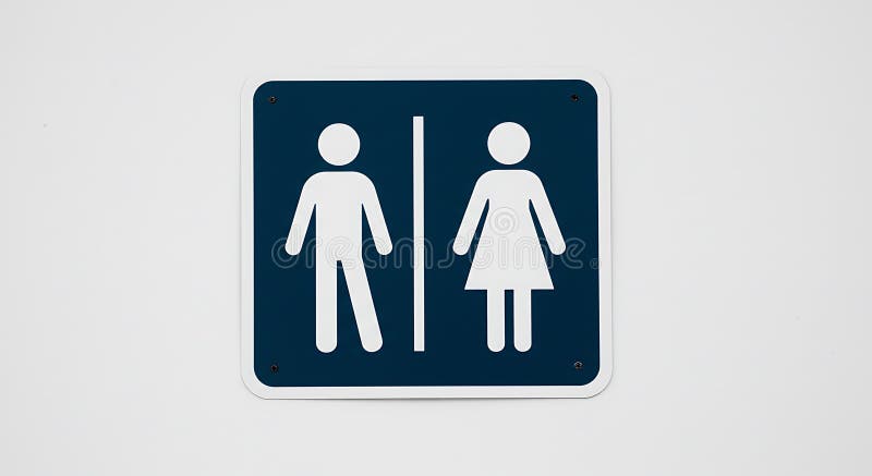 A Rectangular Sign with a Dark Blue Background Features Two White ...