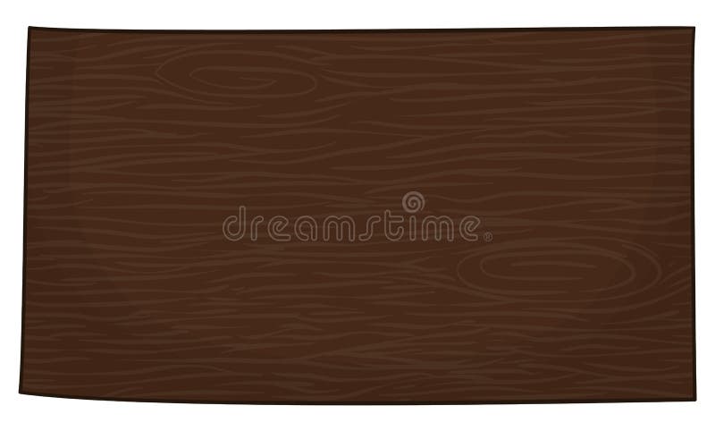 Rectangular Sign with Wooden Texture in Cartoon Style, Vector ...