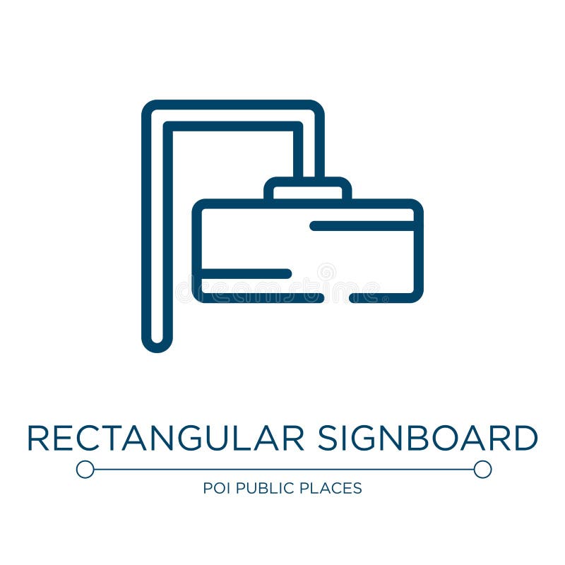 Rectangular Signboard Icon. Linear Vector Illustration from Signals ...