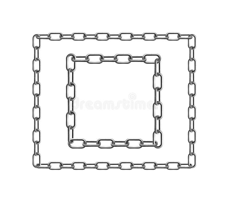 Rectangular Silver Chain Frame Stock Vector - Illustration of concept ...