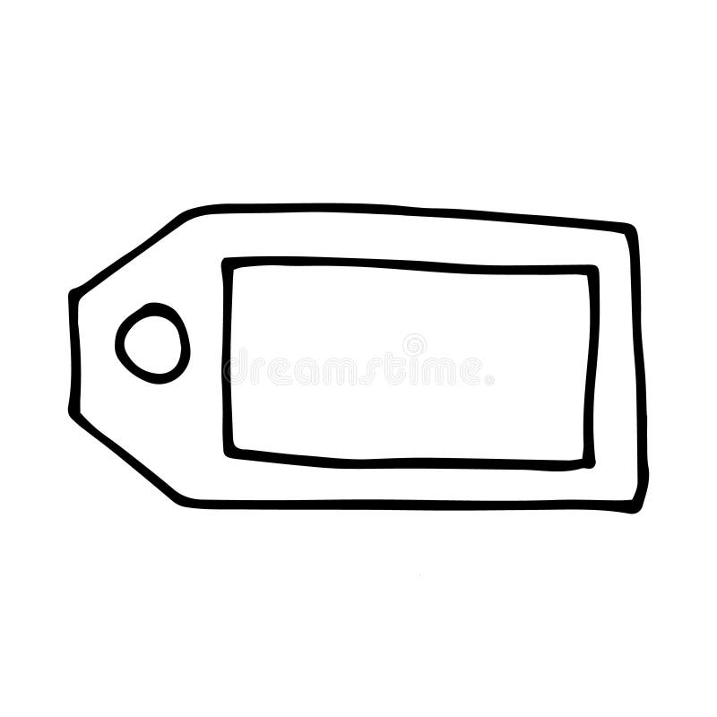 Rectangular Sketch Label Hand Drawn Doodle. Single Element for ...