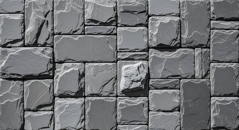 Rectangular Slate Stones Arranged in a Staggered Pattern Create a ...