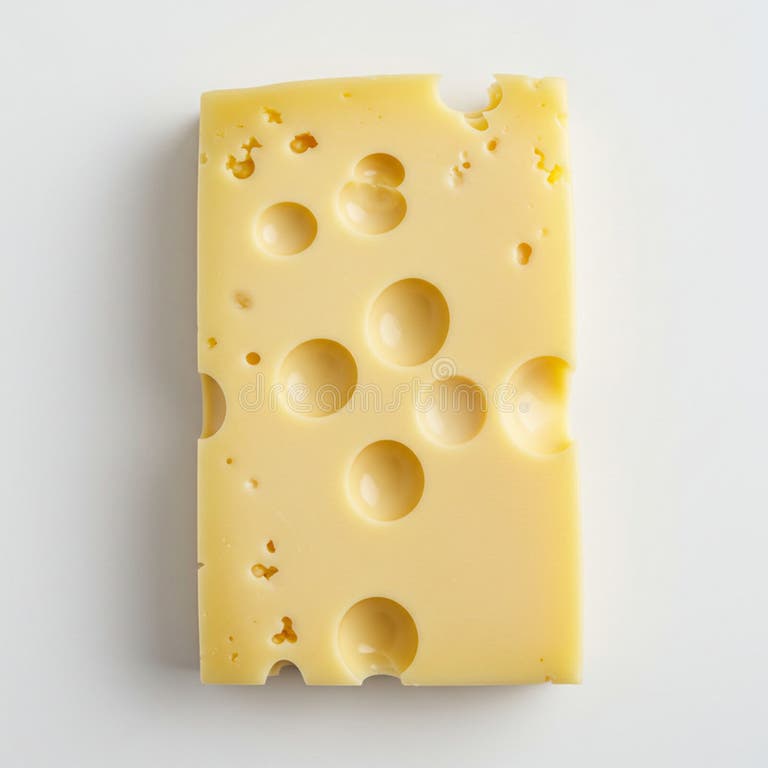 A Rectangular Slice of Swiss Cheese Displays Generated Stock ...