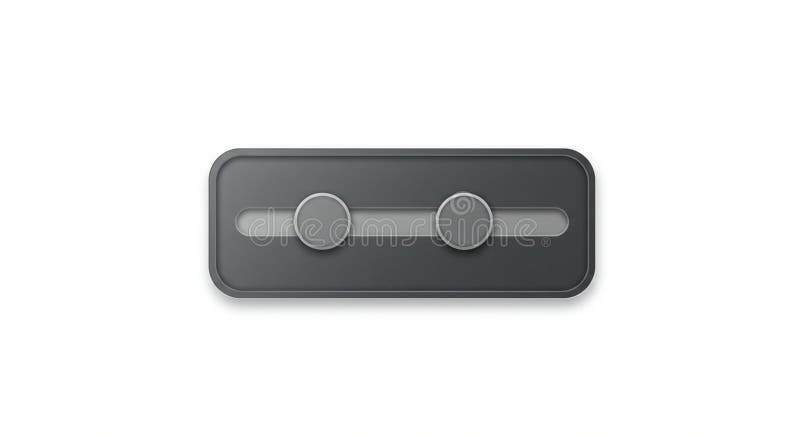 Rectangular Slider with Rounded Corners, Featuring Two Circular Knobs ...