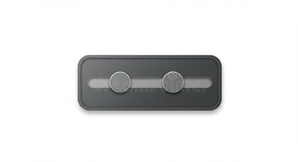 Rectangular Slider with Rounded Corners, Featuring Two Circular Knobs ...