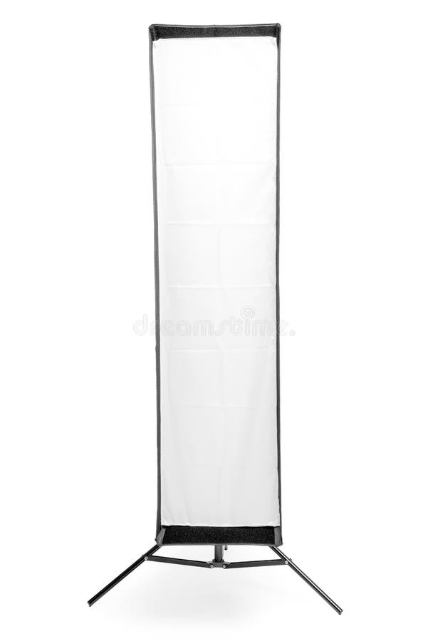 Rectangular Soft Box on the Rack on a White Background in the Studio ...