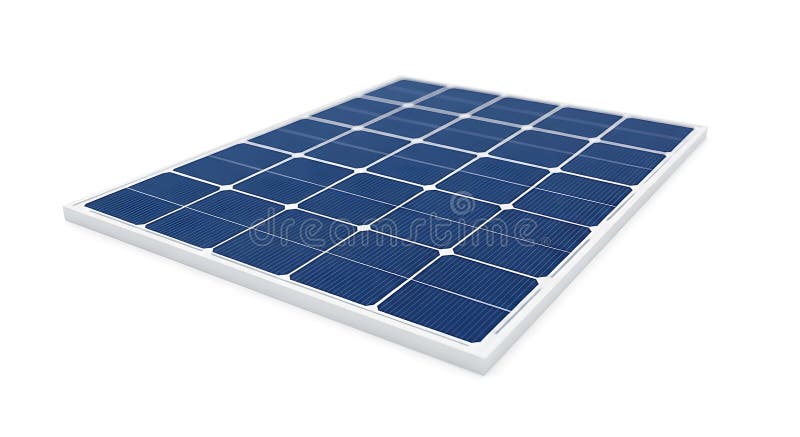 Rectangular Solar Panel with 36 Blue Photovoltaic Cells Arranged in a ...