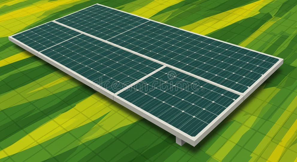 A Rectangular Solar Panel Featuring Multiple Blue Photovoltaic Cells ...