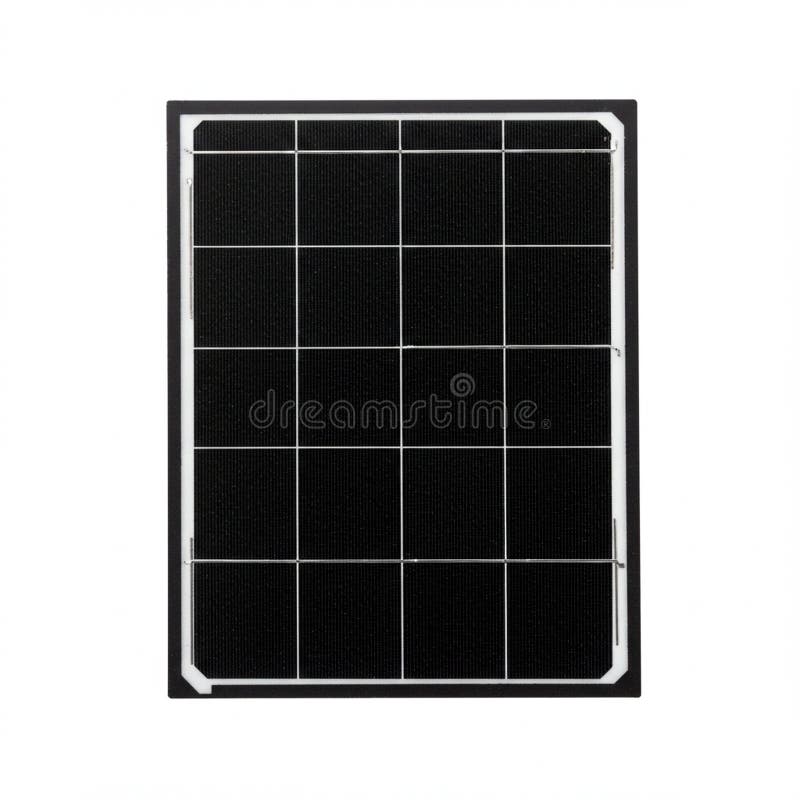 Rectangular Solar Panel with a Grid of 18 Black Photovoltaic Cells ...