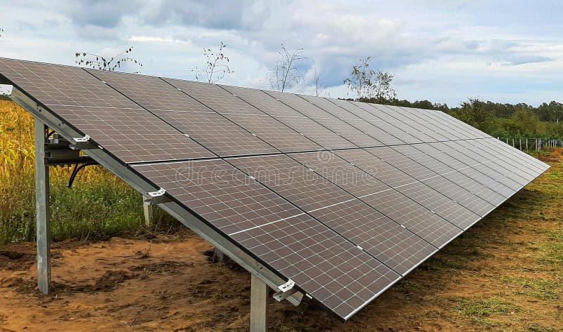 Solar Panels are Installed on the Ground Stock Photo - Image of solar ...