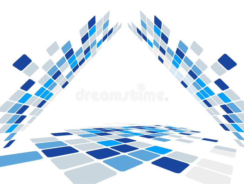 Floating Solid Blocks in Space. Stock Vector - Illustration of gray ...