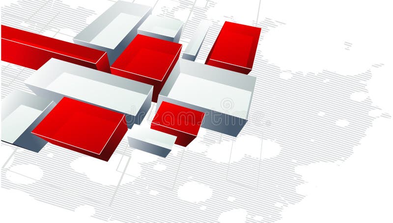 Floating Solid Blocks in Space. Stock Vector - Illustration of rendered ...