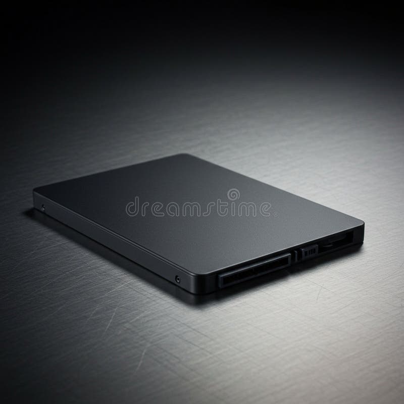 Rectangular Solid-state Drive (SSD) with a Sleek, Matte Black Finish ...