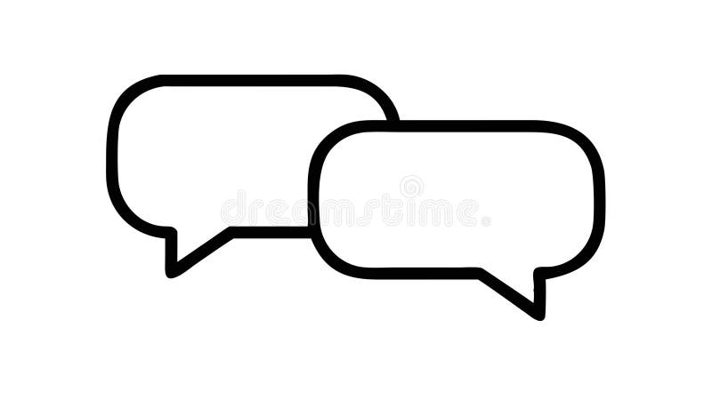 Rectangular Speech Bubble Icon, Text and Message Box, Vector Design ...
