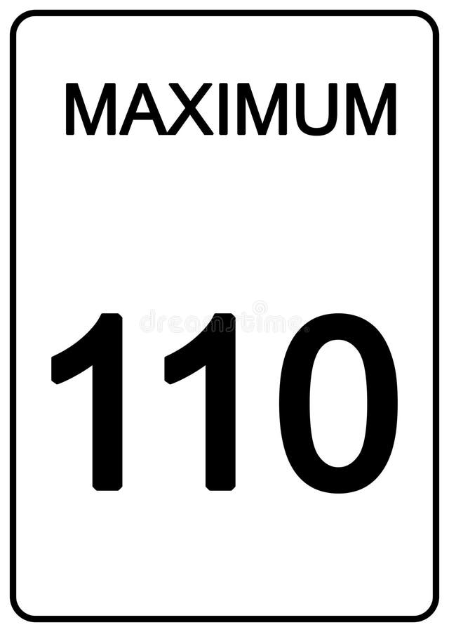 Maximum 110 Speed Sign Rectangular Shape Stock Illustration ...