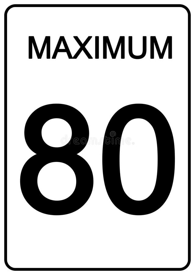 Maximum 80 Speed Sign Rectangular Shape Stock Illustration ...