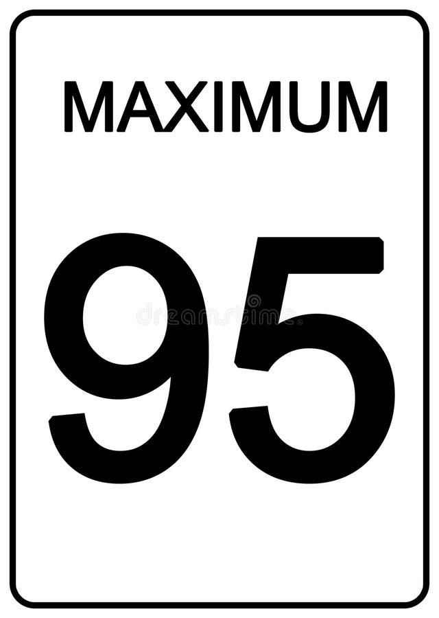 Maximum 95 Speed Sign Rectangular Shape Stock Illustration ...