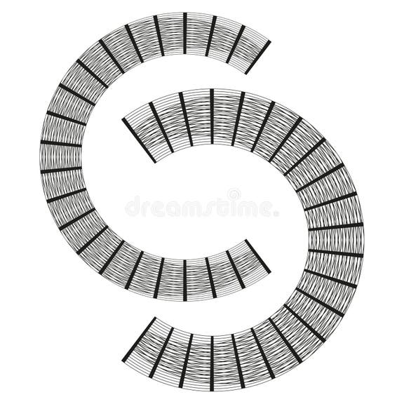 Rectangular Spiral Form. Step Vector Rotation. Geometric Movement Path ...