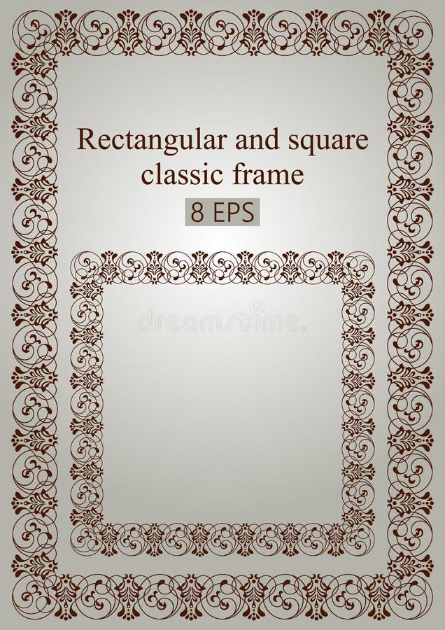 Rectangular and Square Classic Seamless Frame. Vector Stock Vector ...