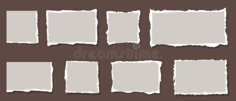 Rectangular and Square Scraps of Paper. Torn Sheet. Frame with Uneven ...