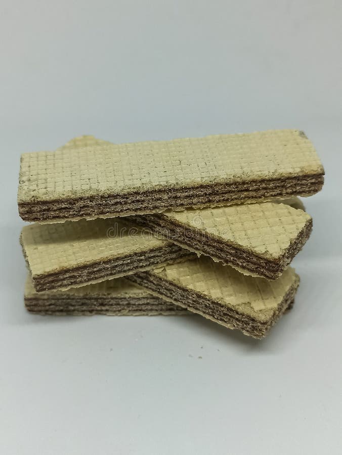 Rectangular Stack of Chocolate Wafers Stock Image - Image of stack ...