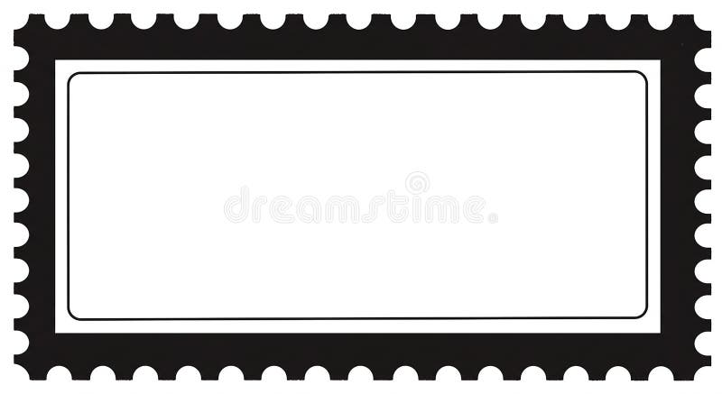 A Rectangular Stamp Border with a Solid Black Outer Edge and White ...