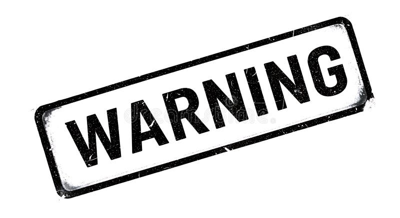 Rectangular Stamp with Rounded Edges Displaying the Word "WARNING" in ...