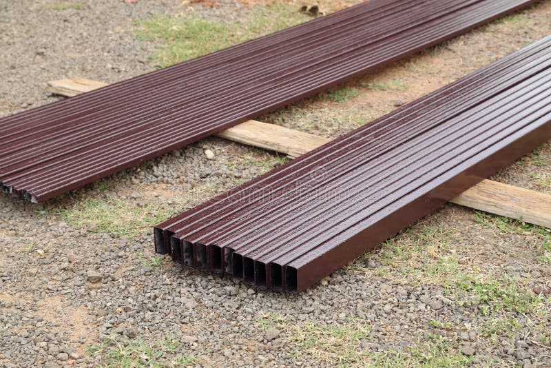 Rectangular steel pipe stock image. Image of durable - 41977621