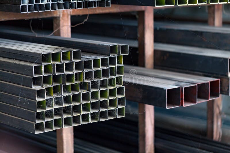 Rectangular Steel for Structural Work. Steel Rectangle Placed on Stock ...