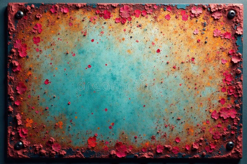 Rectangular Stencil with Heavily Textured, Stained Border, Effect ...