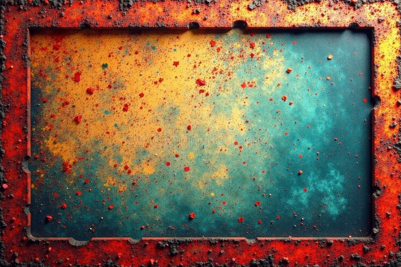 Rectangular Stencil with Heavily Textured, Stained Border, Wall, Grunge ...