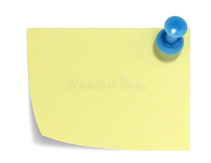 Rectangular Sticky Note with Pink Pin, and Shadow Stock Image - Image ...