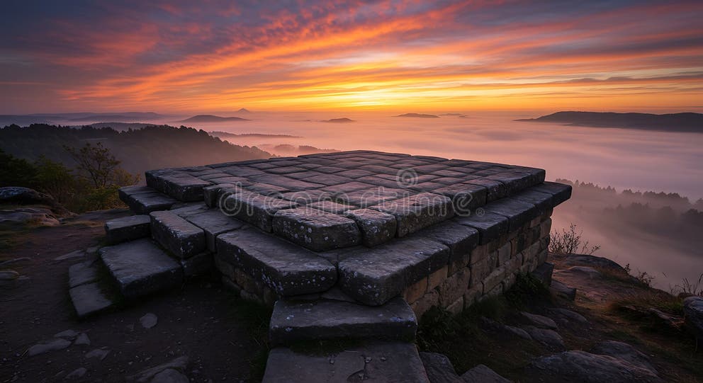 A Rectangular, Stone-built Viewpoint Platform Sits Prominently on a ...