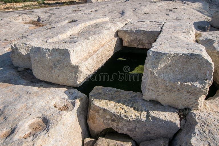 Rectangular Stone Opening Framed by Large Slabs. Stock Image - Image of ...