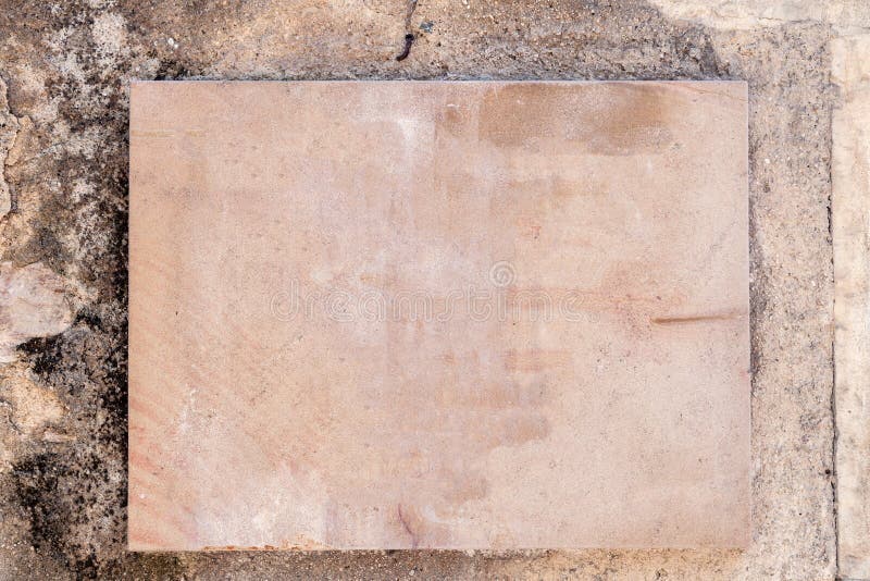 Rectangular Stone Plate. Empty Sign Board with Border, Frame. Concept ...