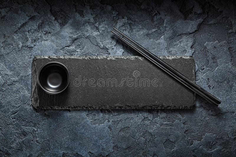 Rectangular Stone Slate Plate with Choppingstick and Piala for Wasabi ...
