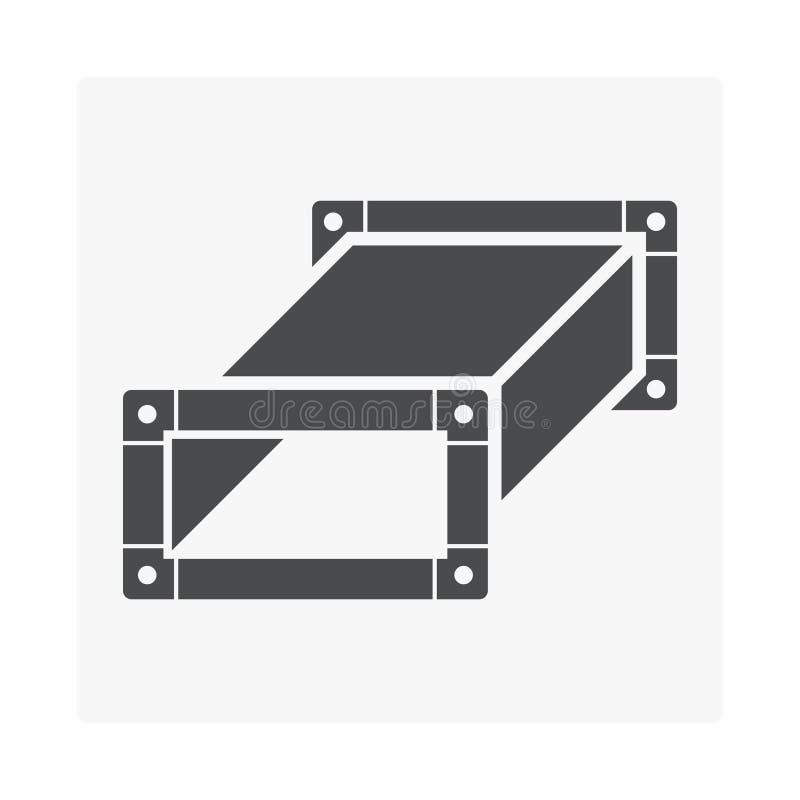 Rectangular Straight Duct Vector Icon, Black Silhouette Stock Vector ...