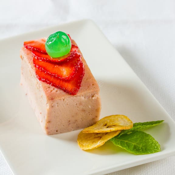 Rectangular Strawberry Pudding Stock Image - Image of pink, closeup ...