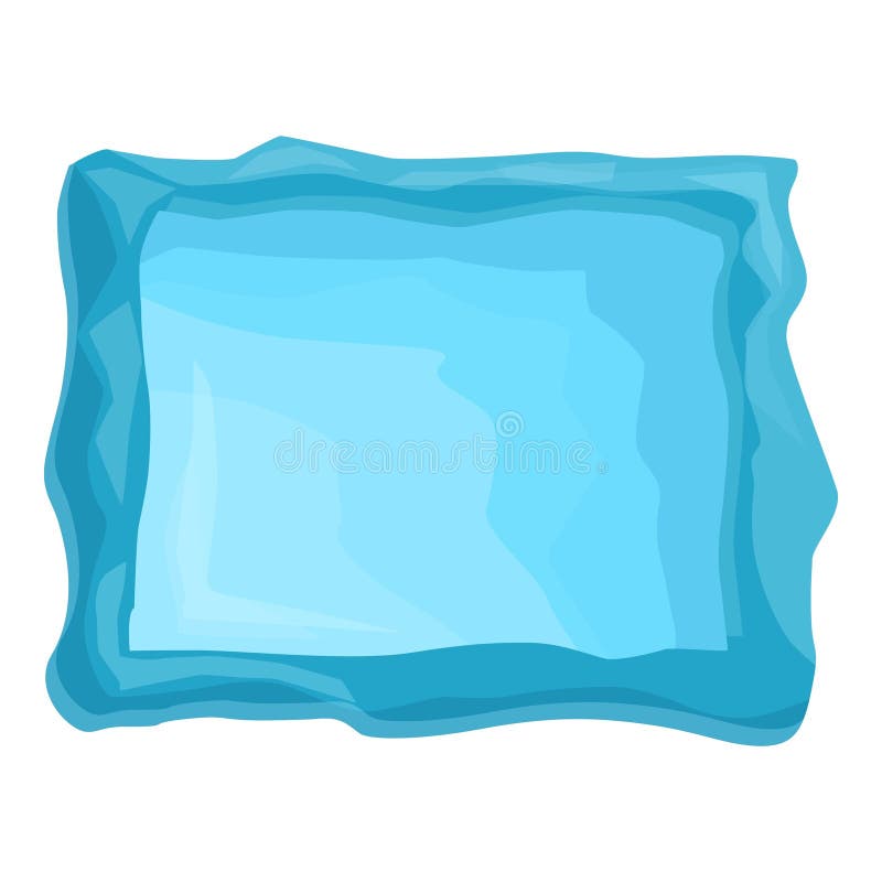 Rectangular Surface Covered with Ice or Frozen Water Creating Blank ...