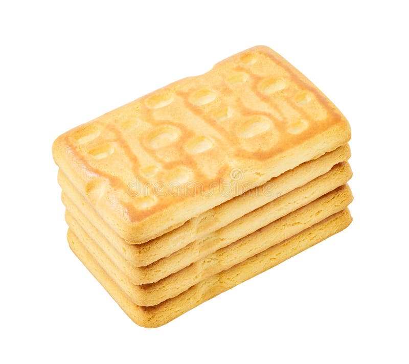 Rectangular Sweet Cookies, Rounded Corners, Five Pieces Stacked One on ...