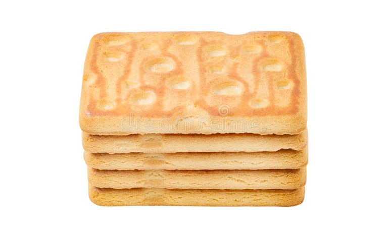 Rectangular Sweet Cookies, Rounded Corners, Five Pieces Stacked One on ...