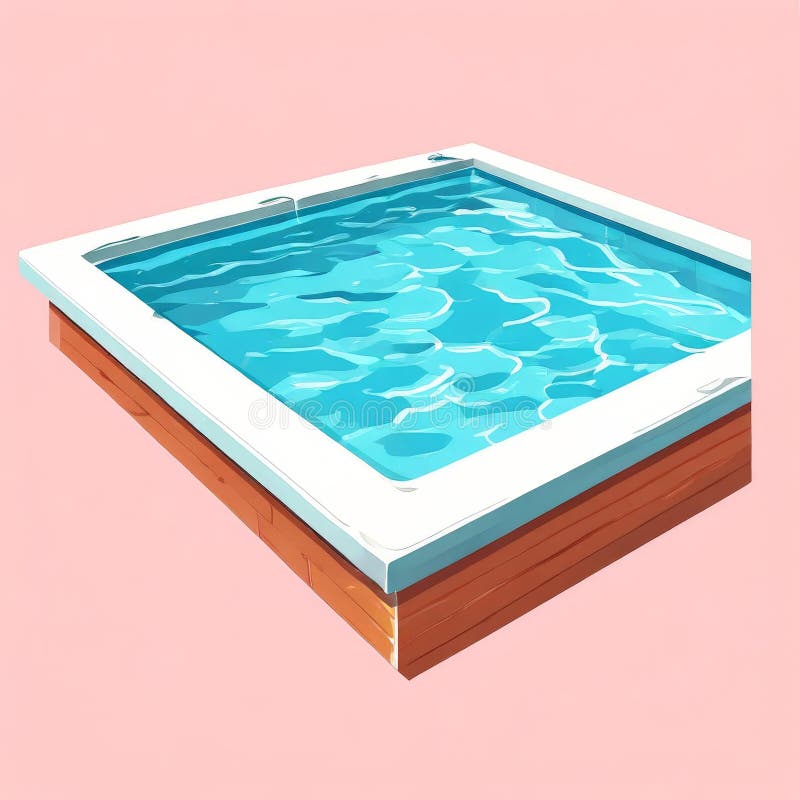 Rectangular Swimming Pool with Blue Water Isolated Stock Illustration ...