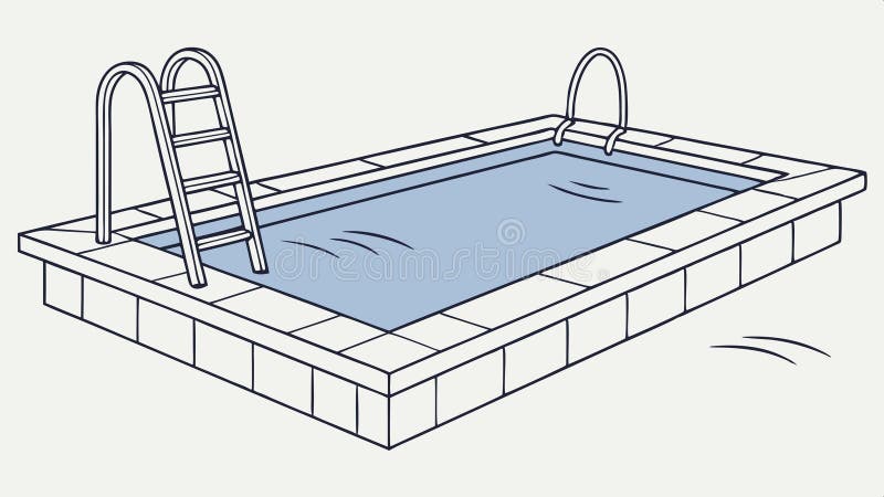 Rectangular Swimming Pool with Ladder Outdoor Vector Design Generative ...