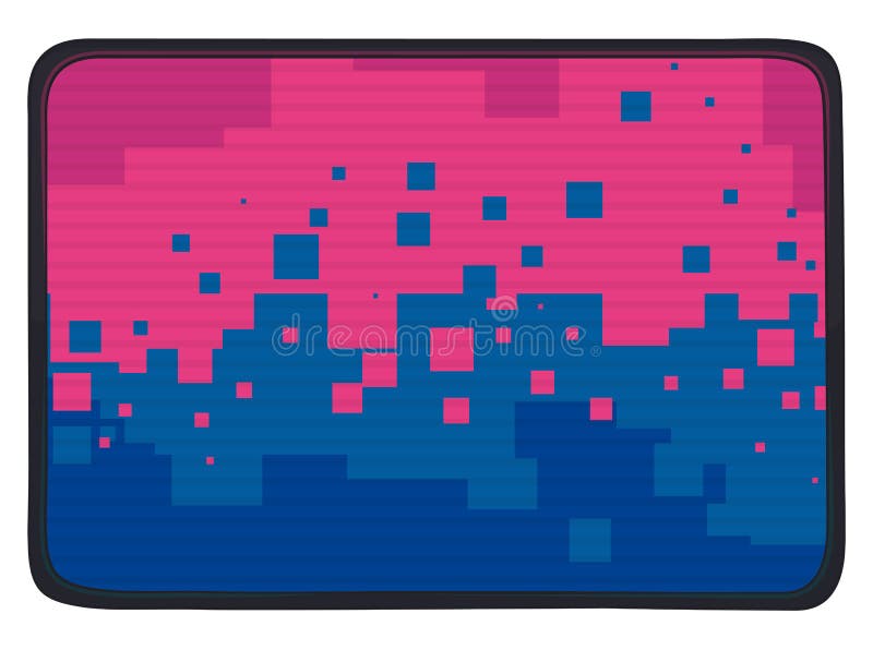 Rectangular Template with Rounded Corners and Pixelated Screen, Vector ...