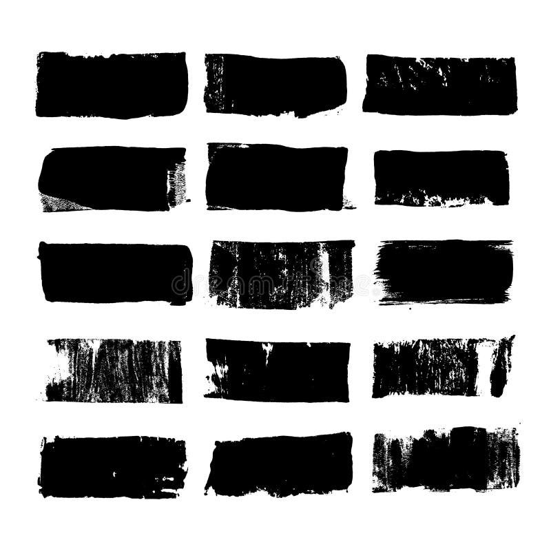 Rectangular Text Box. Vector Black Oil Stains Isolated on White. Stock ...