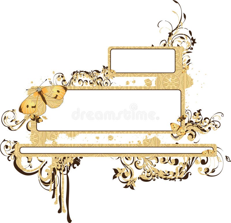 Rectangular Text Boxes with Arabesques Stock Vector - Illustration of ...